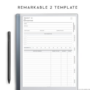 Remarkable 2 Project Planner Template: Business Project Management ...