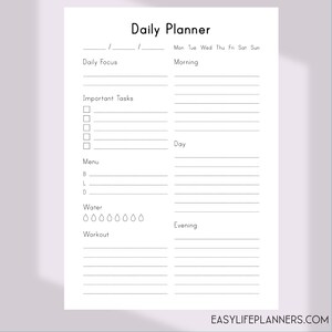 Daily Planner 2021 Printable Planner Pages Health Planner | Etsy