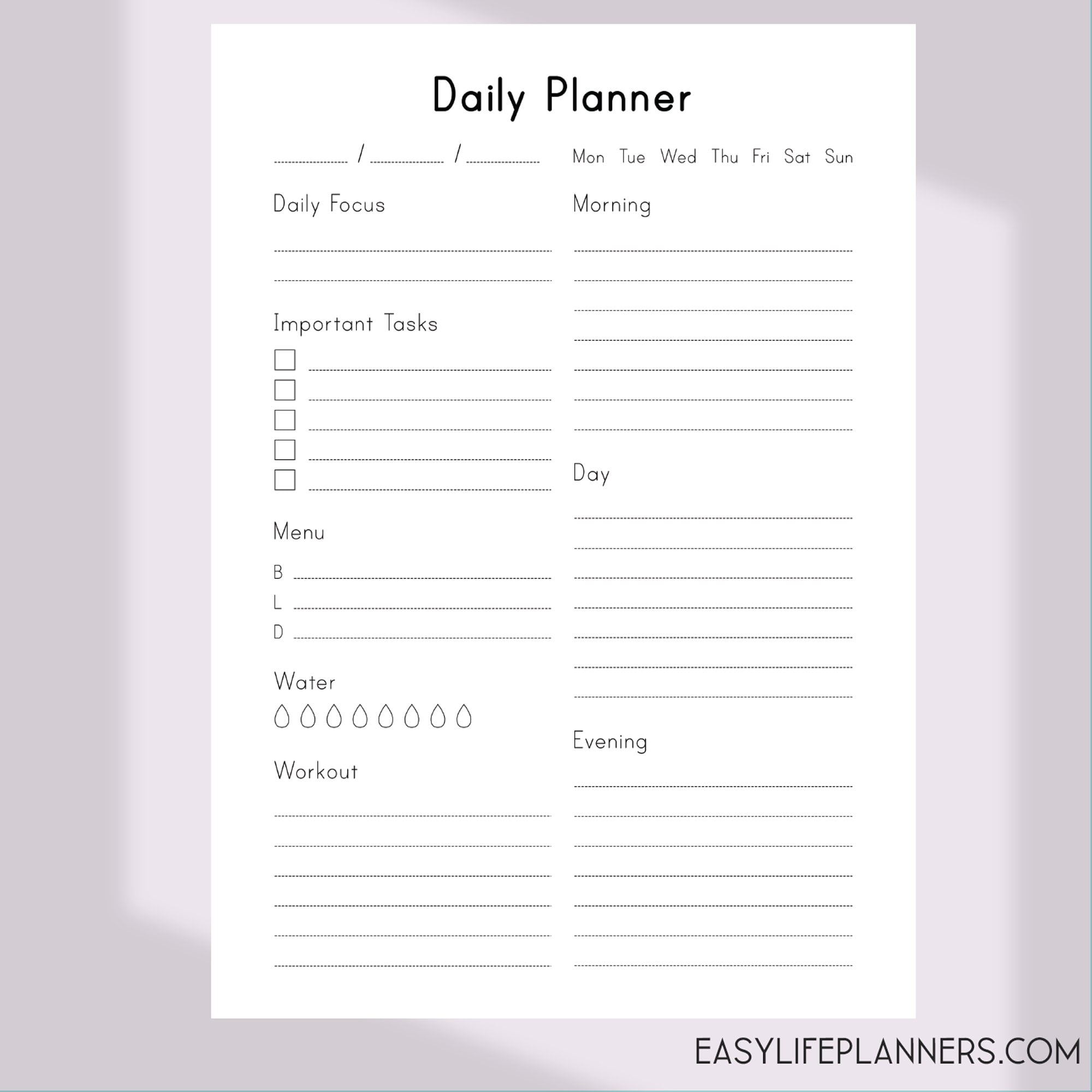 Daily Planner 2021 Printable Planner Pages Health Planner | Etsy