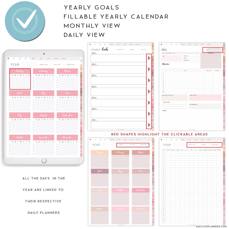 Digital Student Planner Portrait Planner Digital Planner - Etsy