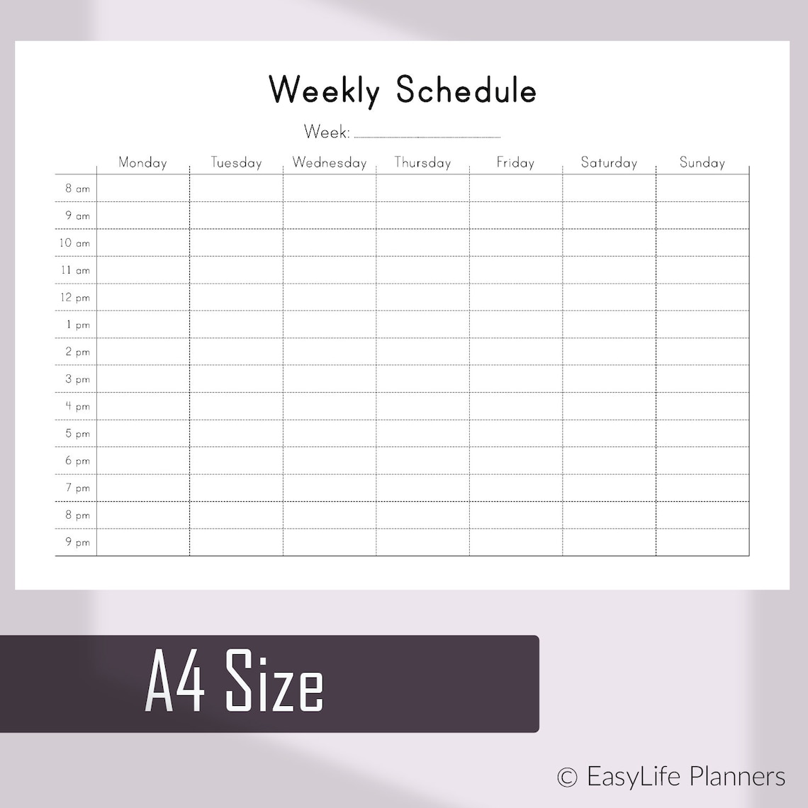 Weekly Schedule Printable Weekly Planner Pages WO1P Binder | Etsy