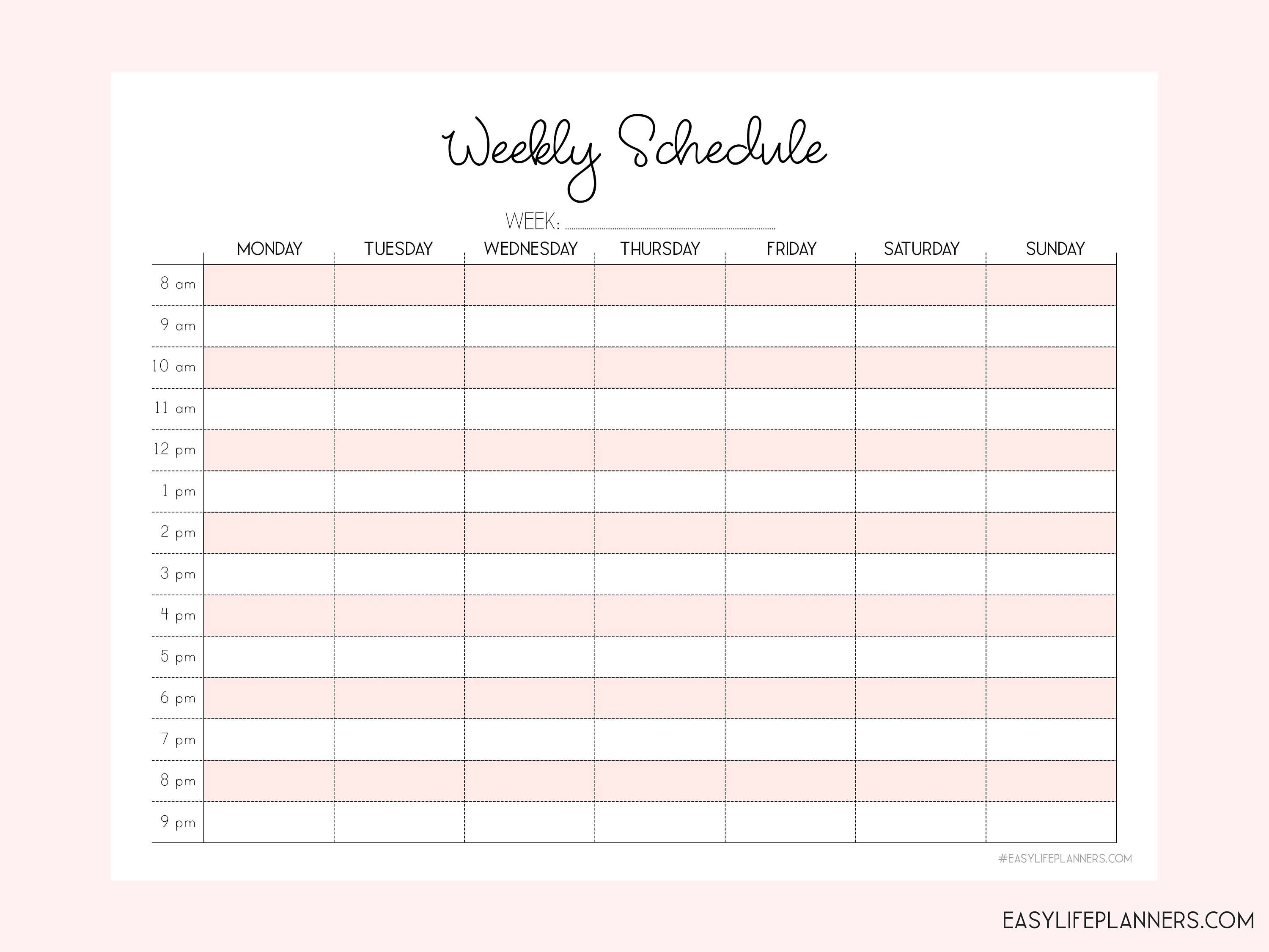 Weekly Schedule Weekly Planner Pages Big Happy Planner | Etsy