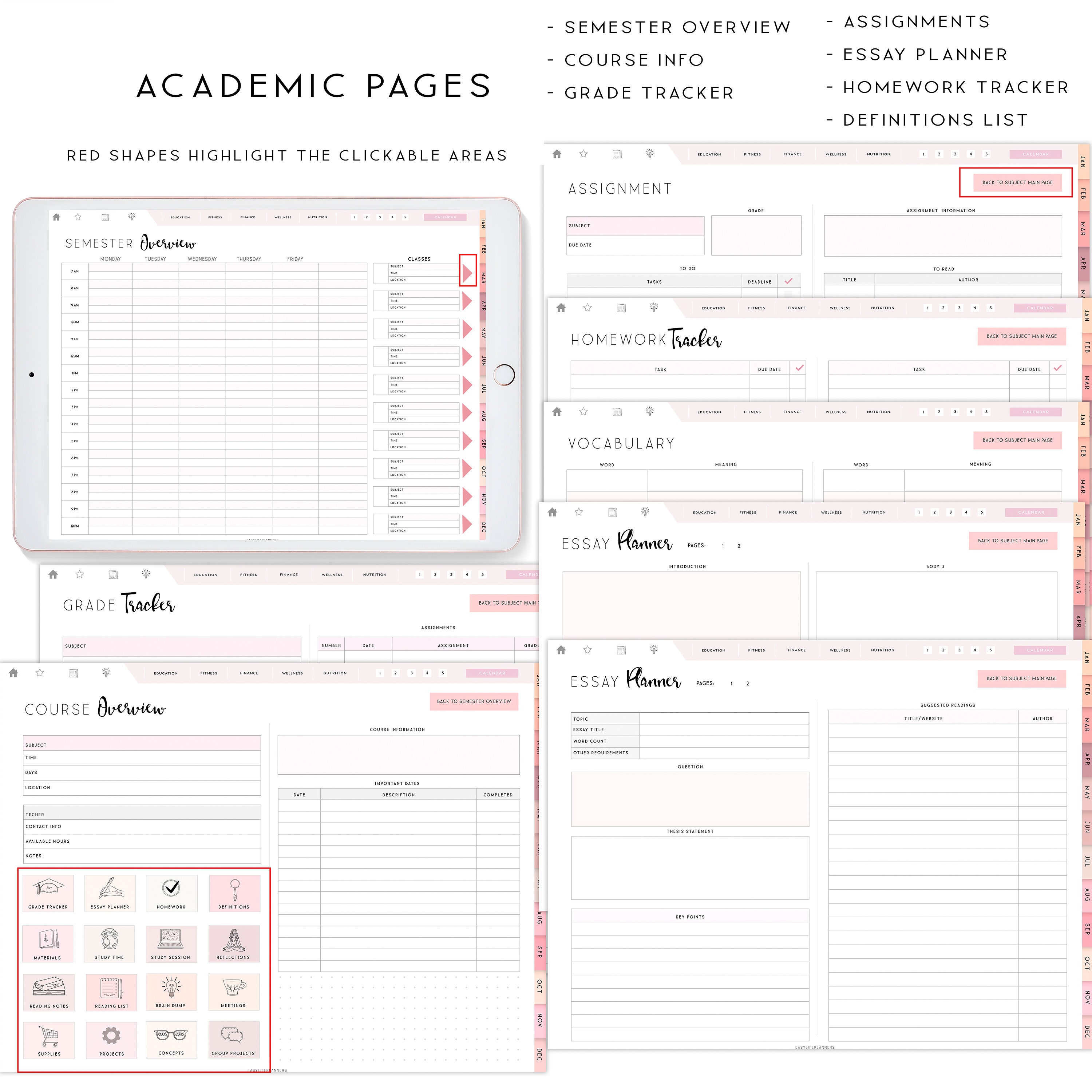 Digital Student Planner Digital Planner Ipad Notability | Etsy Australia