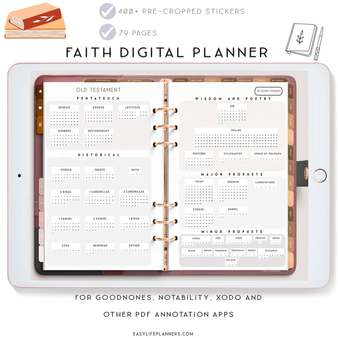 Christian Planner, Digital Planner, Gift for Him, Faith Planner ...