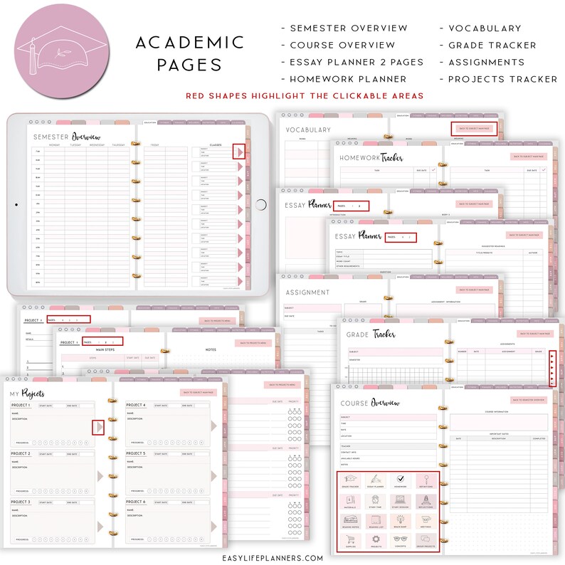 Student Digital Planner Digital Planner for Ipad Notability | Etsy