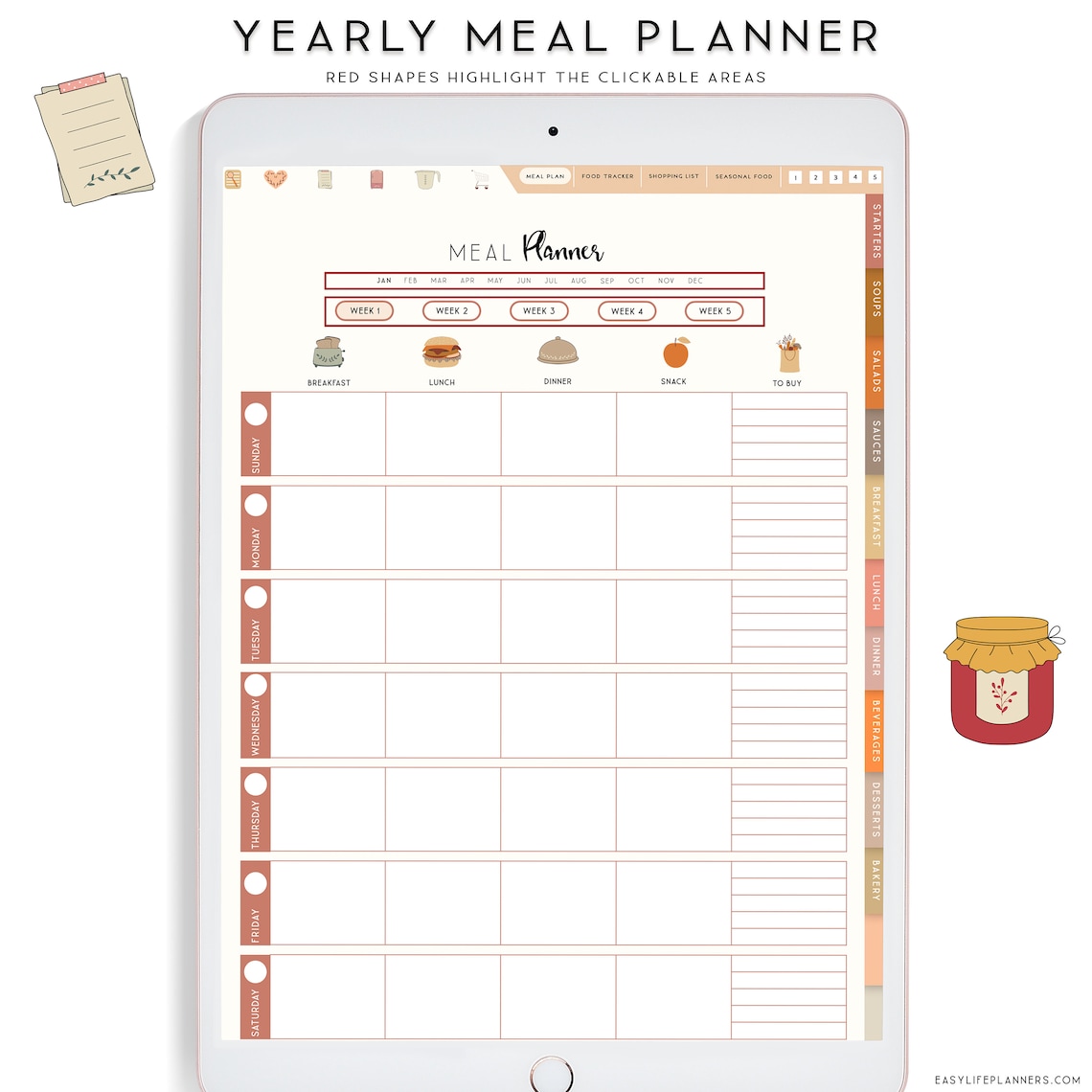 Digital Recipe Book Goodnotes Template Vertical Planner - Etsy