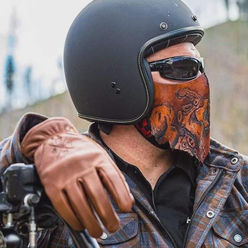 Leather Motorcycle Mask - Etsy
