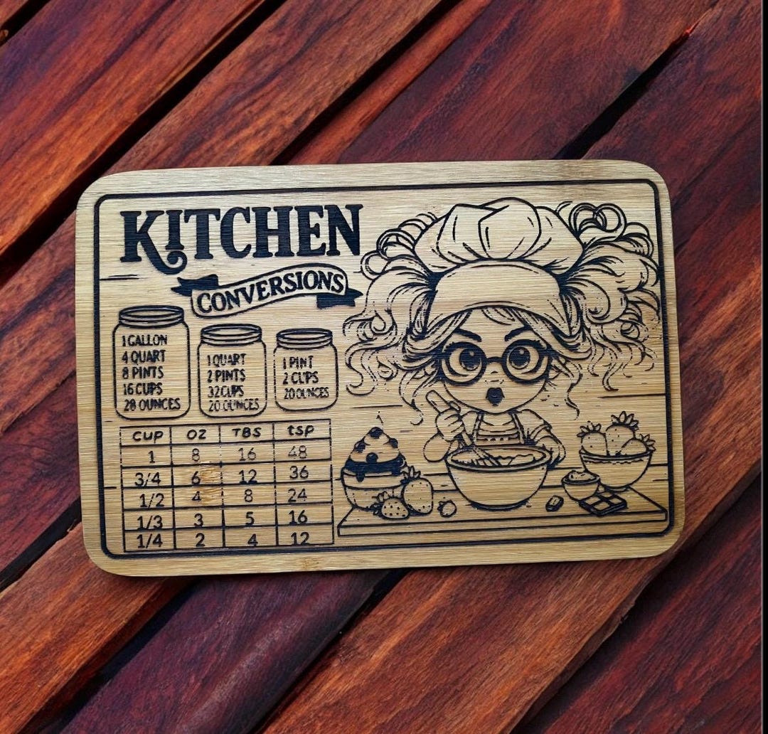Kitchen Measurement Conversion - Custom Laser Engraved Charcuterie ...