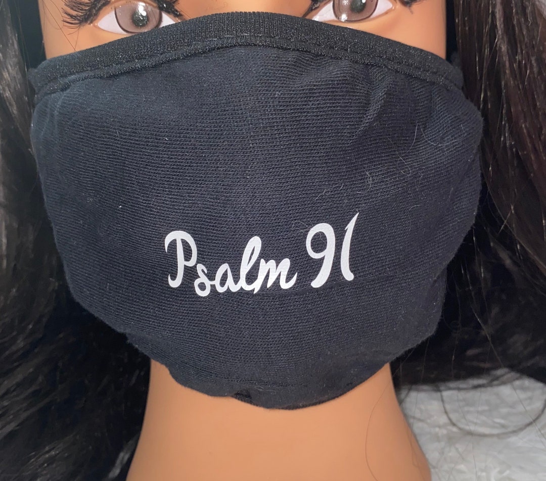 Psalm 91 Face Mask: Unisex Black Cotton, Reusable - Etsy