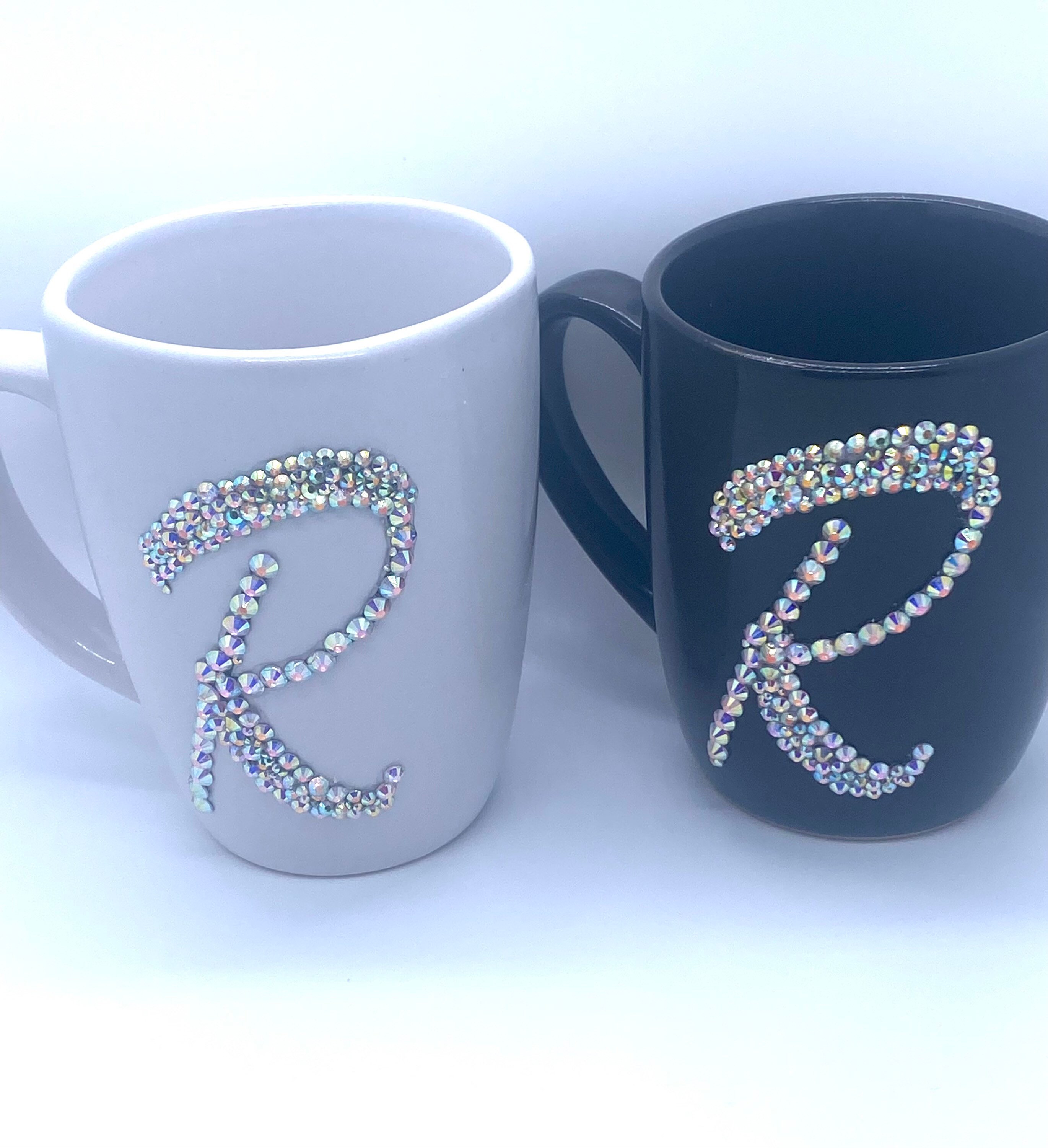 Rhinestoned Initial Coffee 12oz Mug (personalized) - Etsy