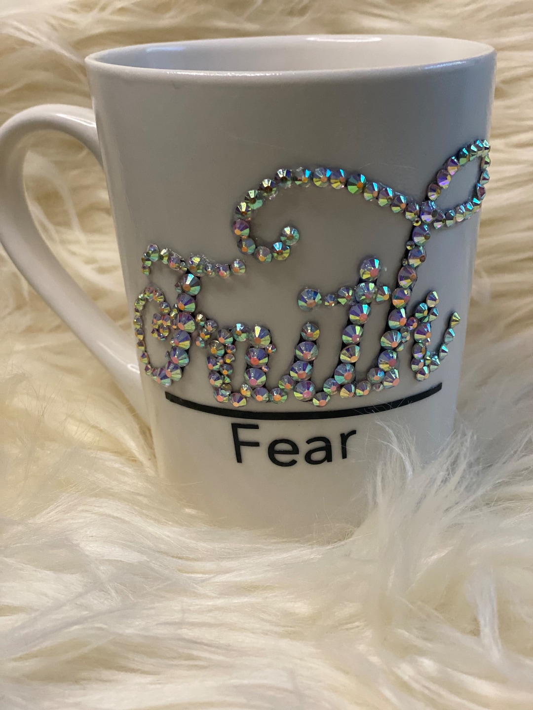 Faith Over Fear Mug. Bling Faith Over Fear Mug. - Etsy