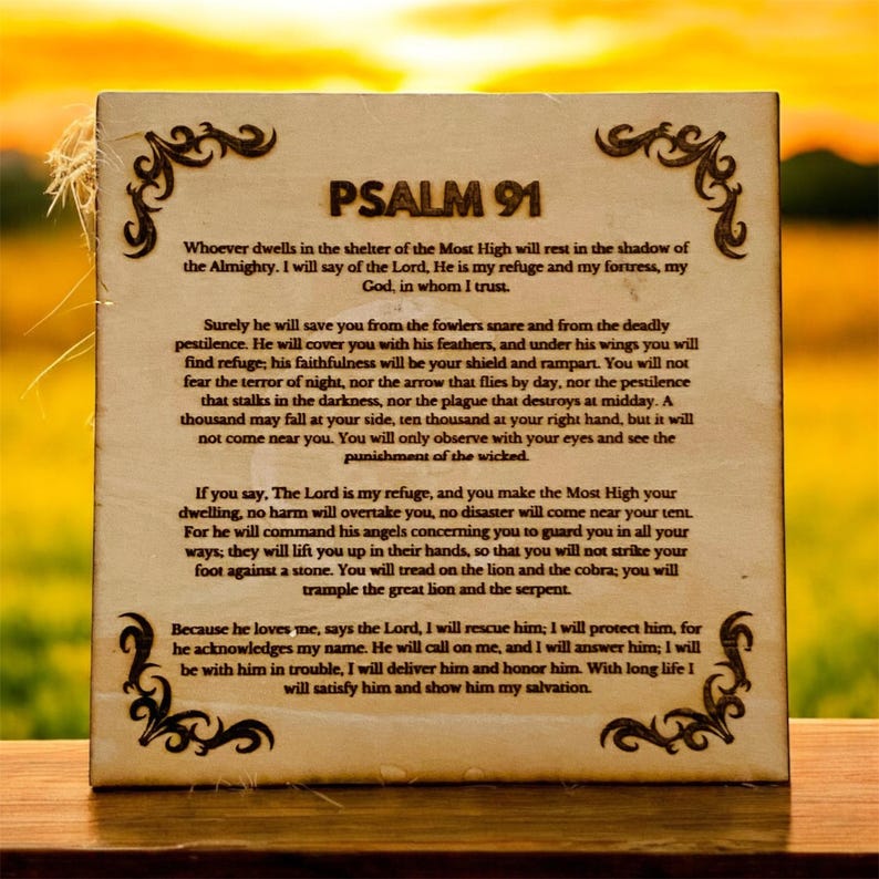 Psalm 91 Wood Laser Engraved Plaque – Serenity and Strength for Your ...