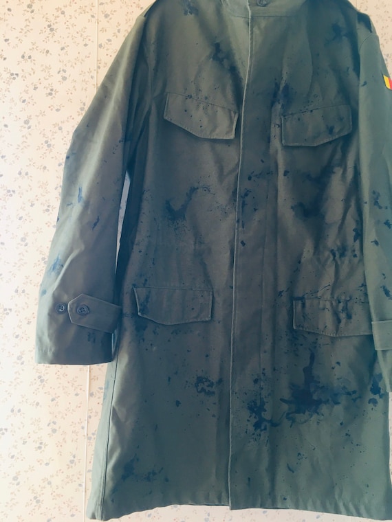 Artist Splatter Dyed Trench Coat - Gem
