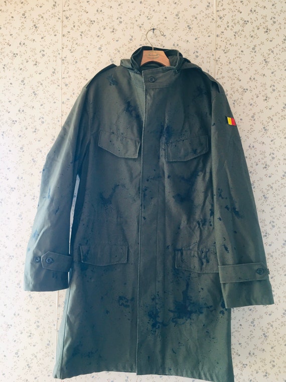 Artist Splatter Dyed Trench Coat - Gem