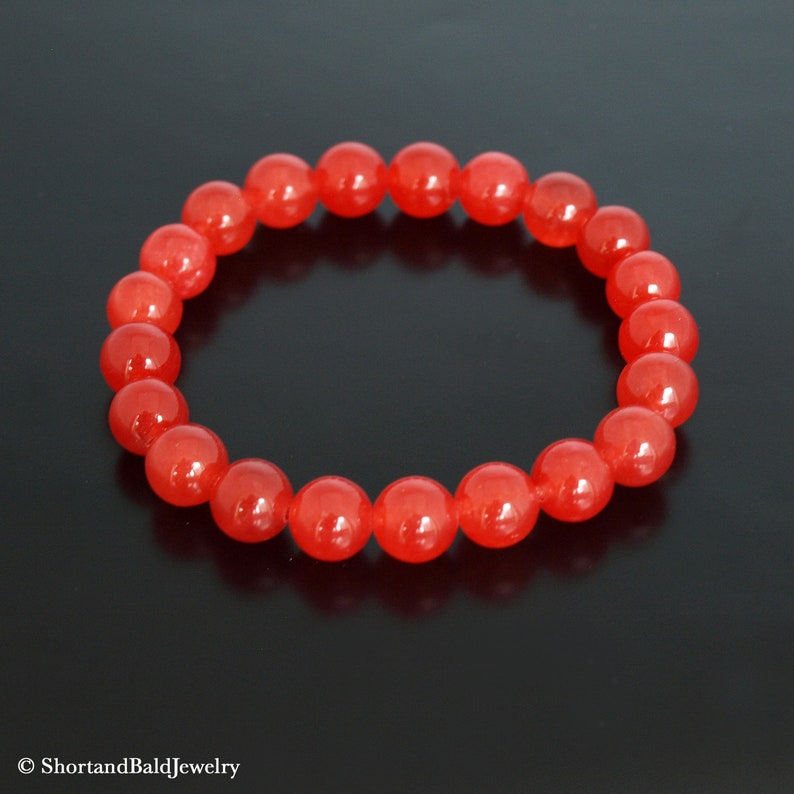 AAA Genuine Red Jade Bracelet, Natural Sun Red Jade, Crystal Healing ...