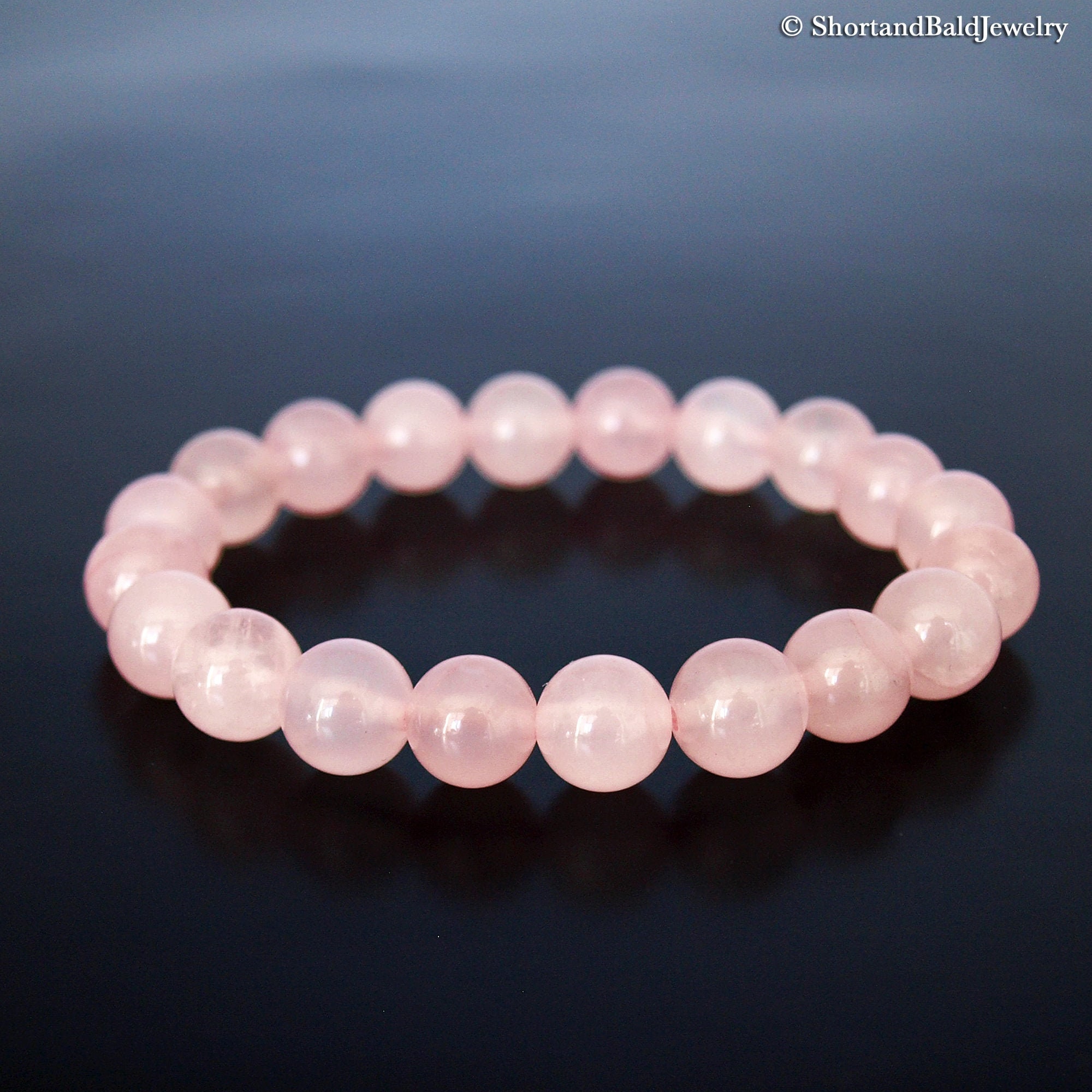 Genuine Rose Pink Quartz Bracelet Natural Pink quartz | Etsy