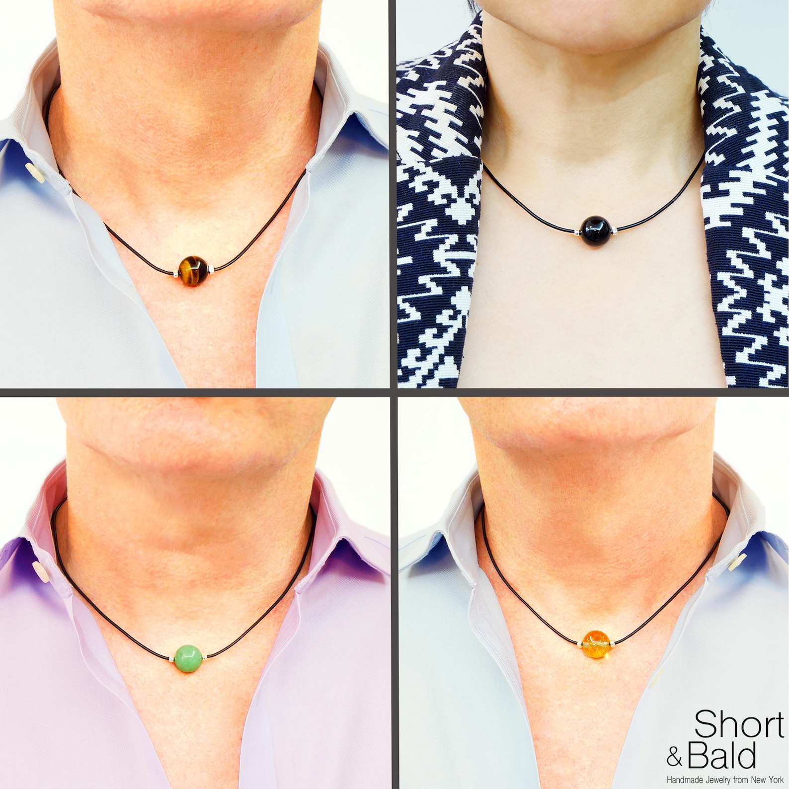 14mm Genuine Green Jade Necklace, Jade Black Leather Necklace Unisex ...