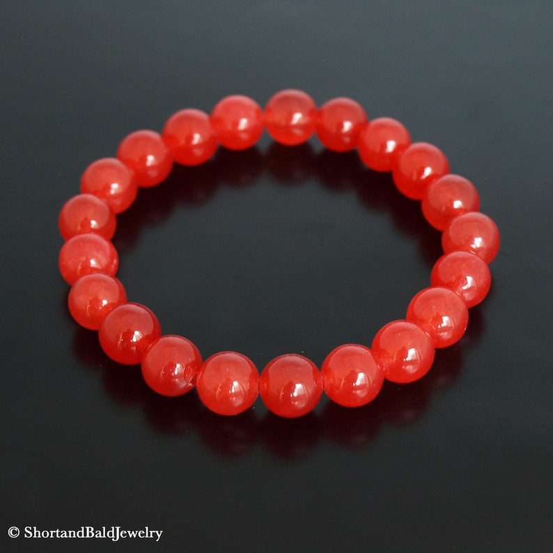 AAA Genuine Red Jade Bracelet, Natural Sun Red Jade, Crystal Healing ...