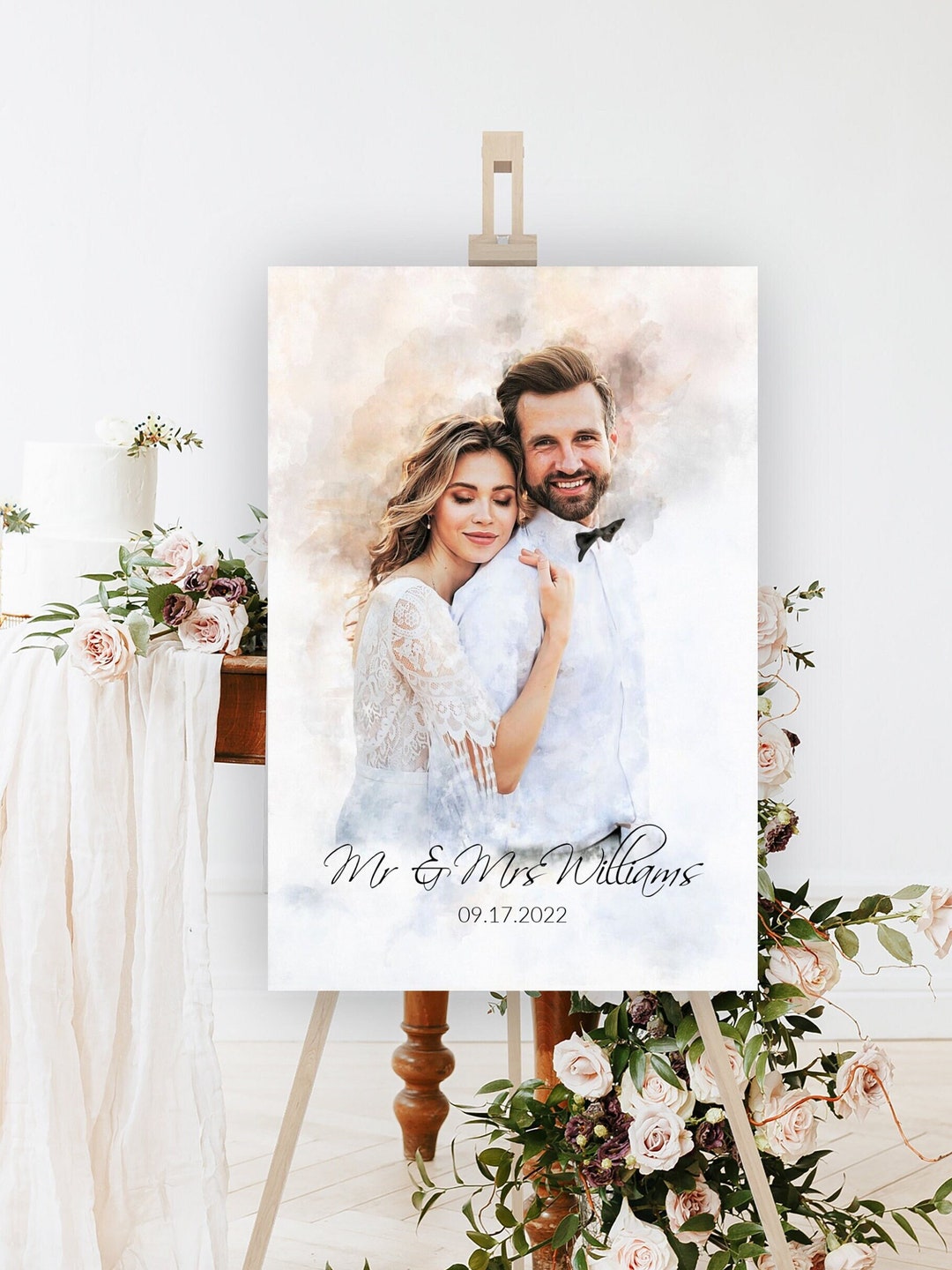 Personalized Portrait Painting, Wedding Gift, Couples Portrait ...