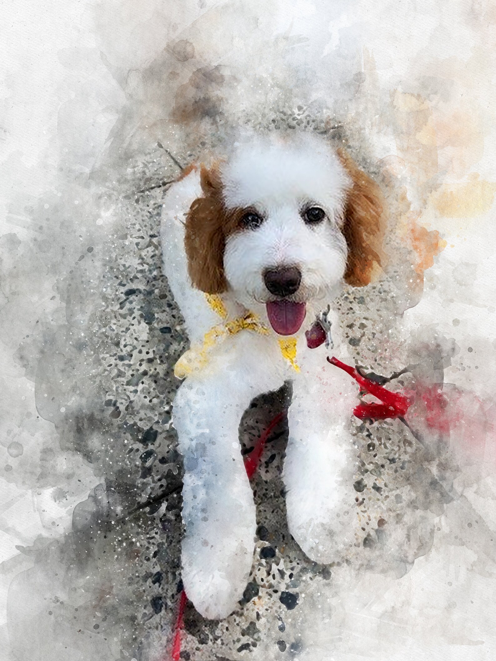 Dog Portrait Canvas Portrait Watercolor Portrait Custom Love - Etsy