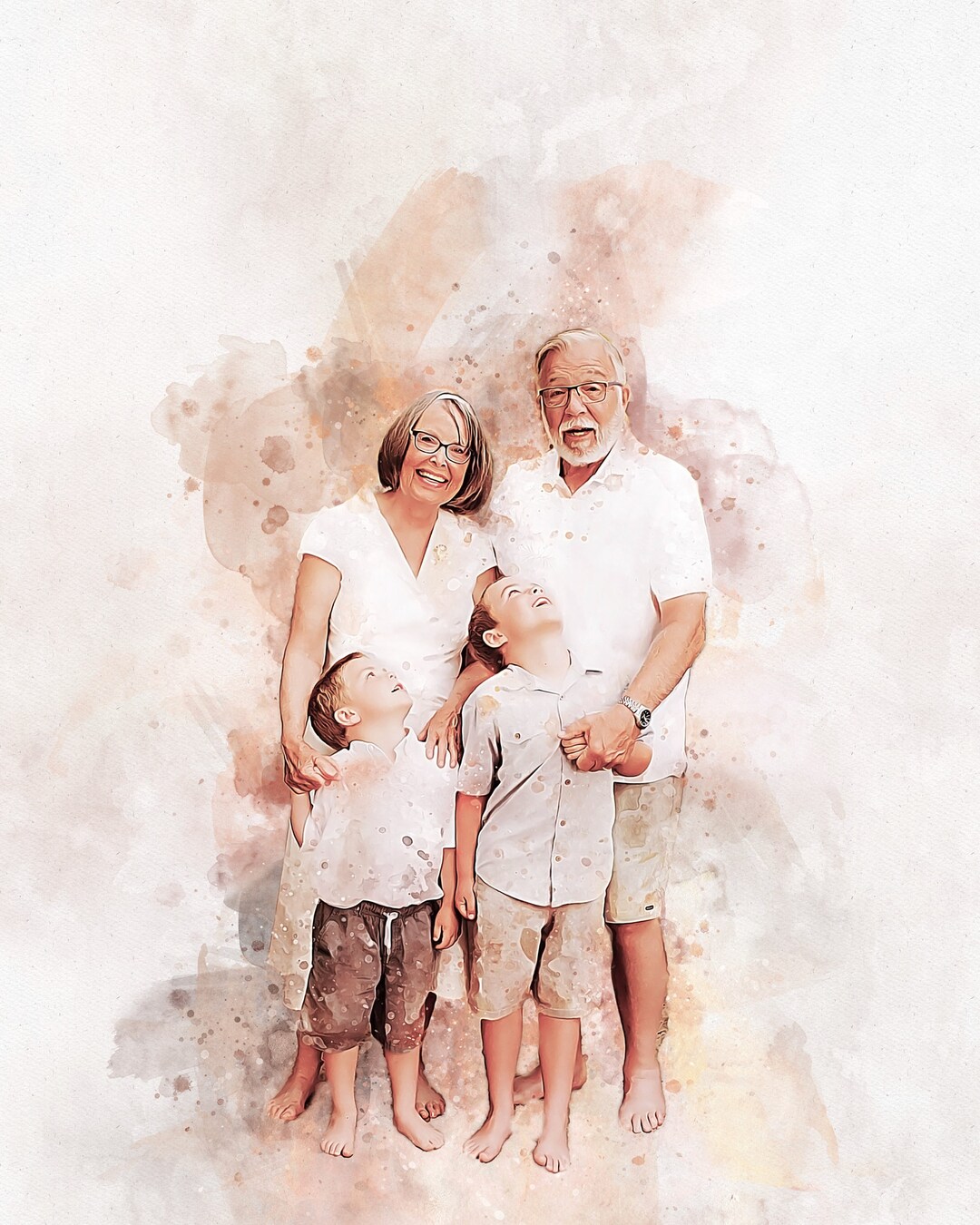 Custom Grandparents Portrait Painting From Photo | Personalized ...