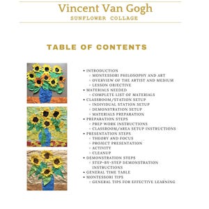Montessori Art Lesson Van Gogh Sunflower COLLAGE - Etsy