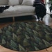 Pine Trees Round Rug, Cottagecore Round Rug, Trippy Rug, Forestcore ...