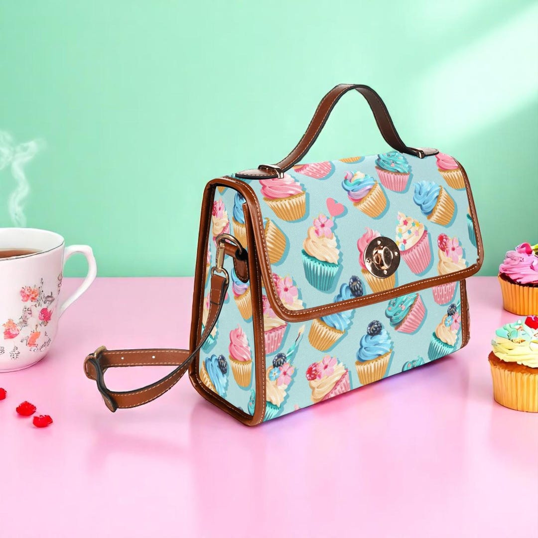 Cupcake Crossbody Satchel, Kawaii Pastel Purse, Vegan Leather Bag, Cute ...