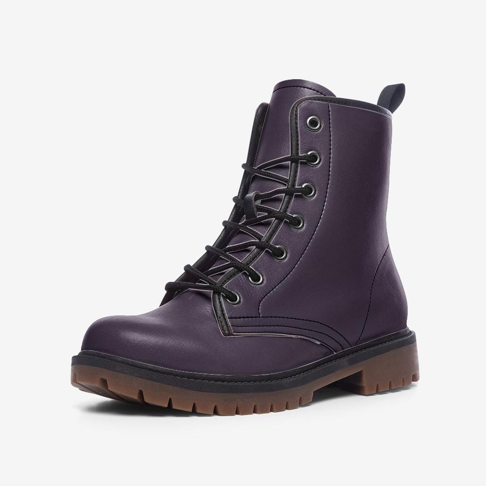Purple Combat Boots, Solid Combat Boots, Men's Combat Boots, Women's ...
