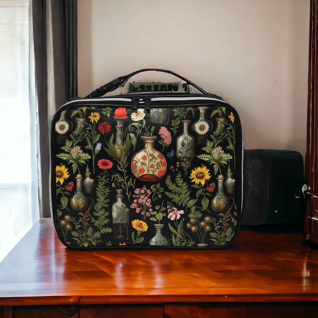 Cottagecore Lunch Bag, Insulated Floral Print PU Leather Lunchbox - Etsy