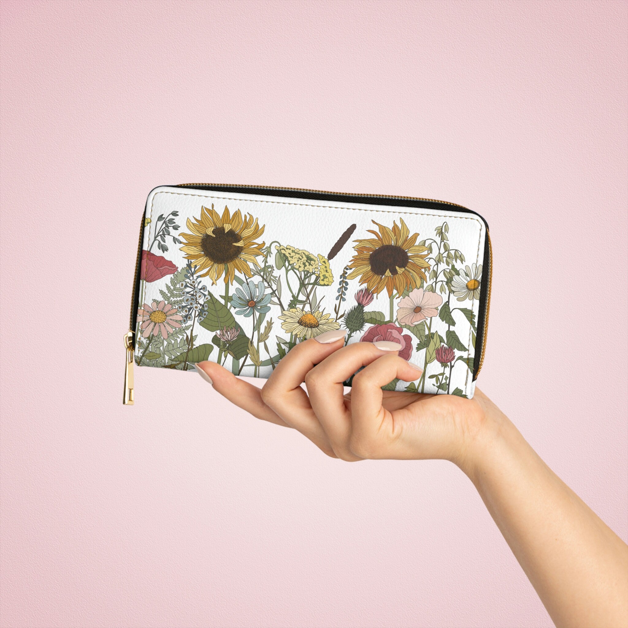 Cottagecore Wallet Floral Wallet Women Cute Boho Wallet Sunflower ...