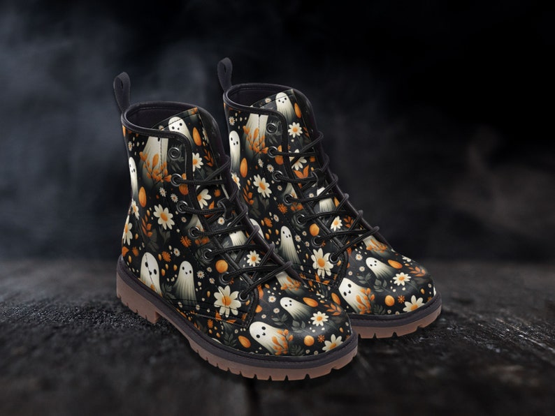 Cottagecore Shoes Goth Shoes Black Vegan Leather Boots Combat - Etsy