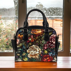 Stained Glass Floral Bag, Cottagecore Hand Bag, Witchy Cross Body Purse ...