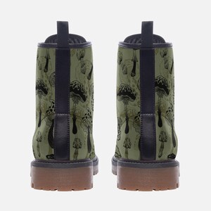 Mushroom Combat Boots, Forestcore Boots, Cottagecore Shoes, Nature ...