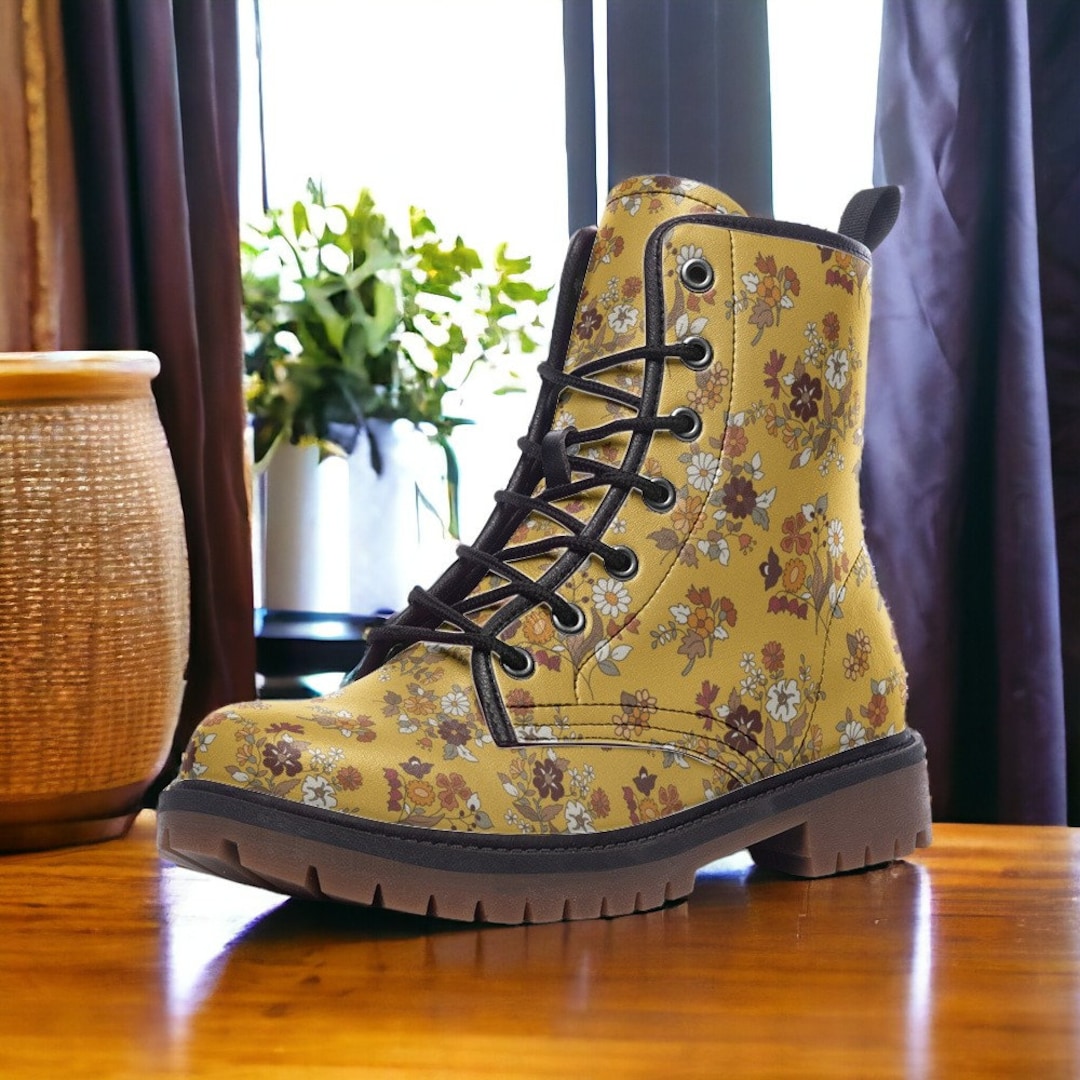 Combat Boots, Dark Cottagecore Boots, Vegan Leather, Classic Boot ...