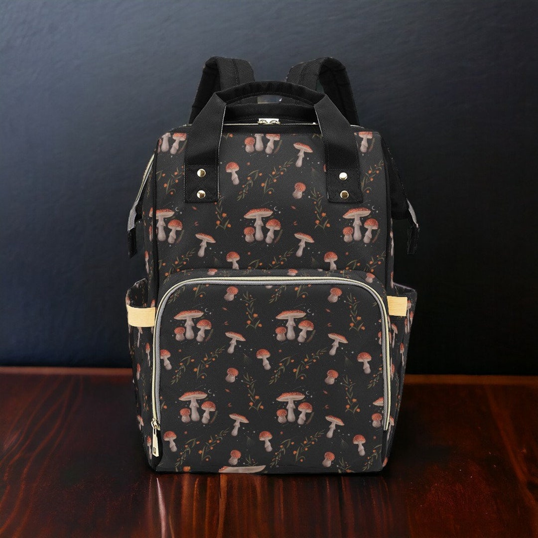 Mushrooms Canvas Backpack, Fairy Grunge, Baby Backpack, Gothic Diaper ...
