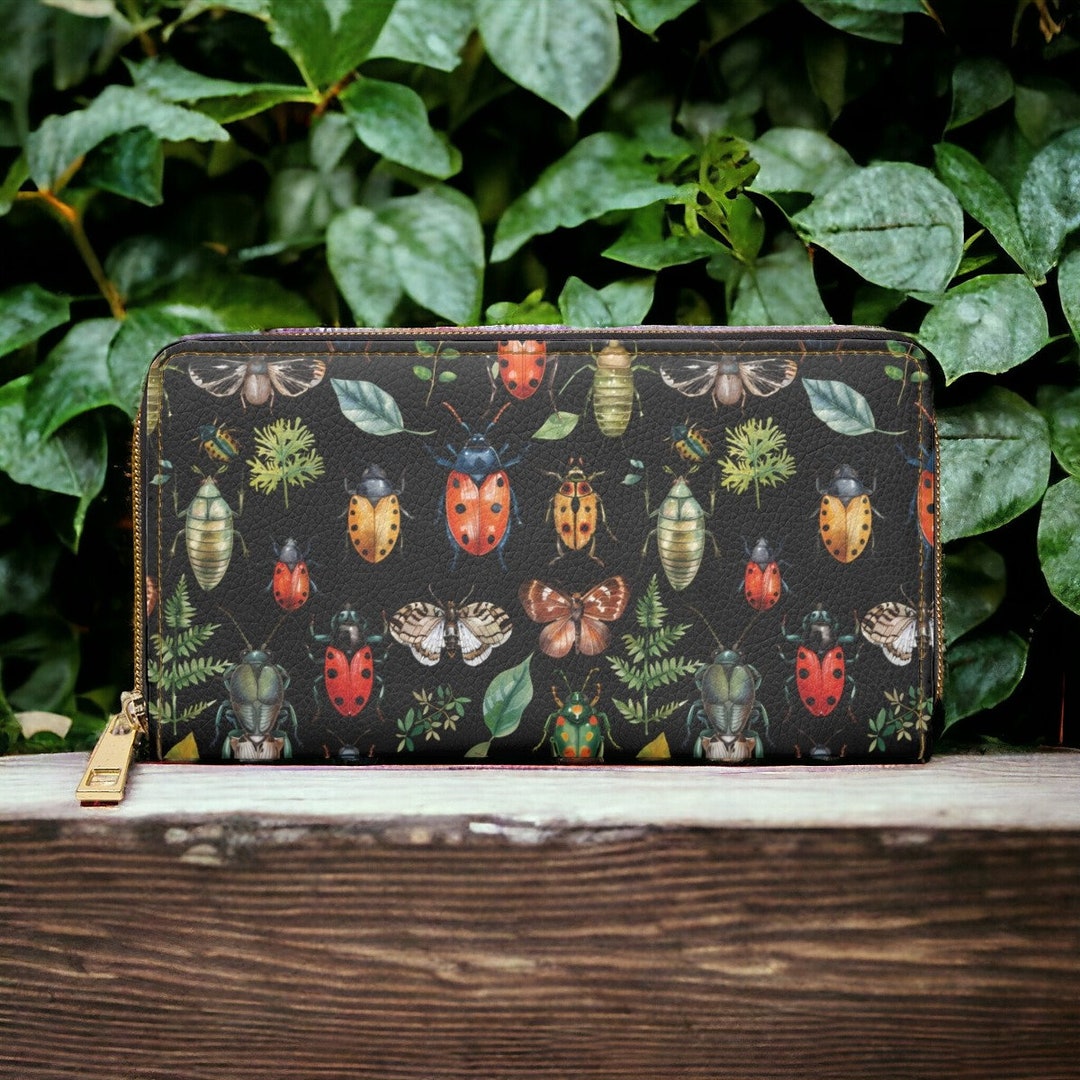 Insect Wallet Dark Academia Wallet Goblincore Zip up Wallet Dark ...