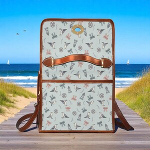 Seagull Satchel Bag, Coastal Cottagecore Purse, Nautical Crossbody, New ...