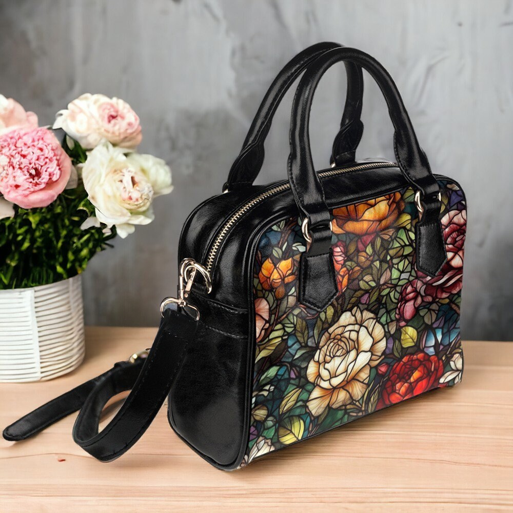 Stained Glass Floral Bag, Cottagecore Hand Bag, Witchy Cross Body Purse ...