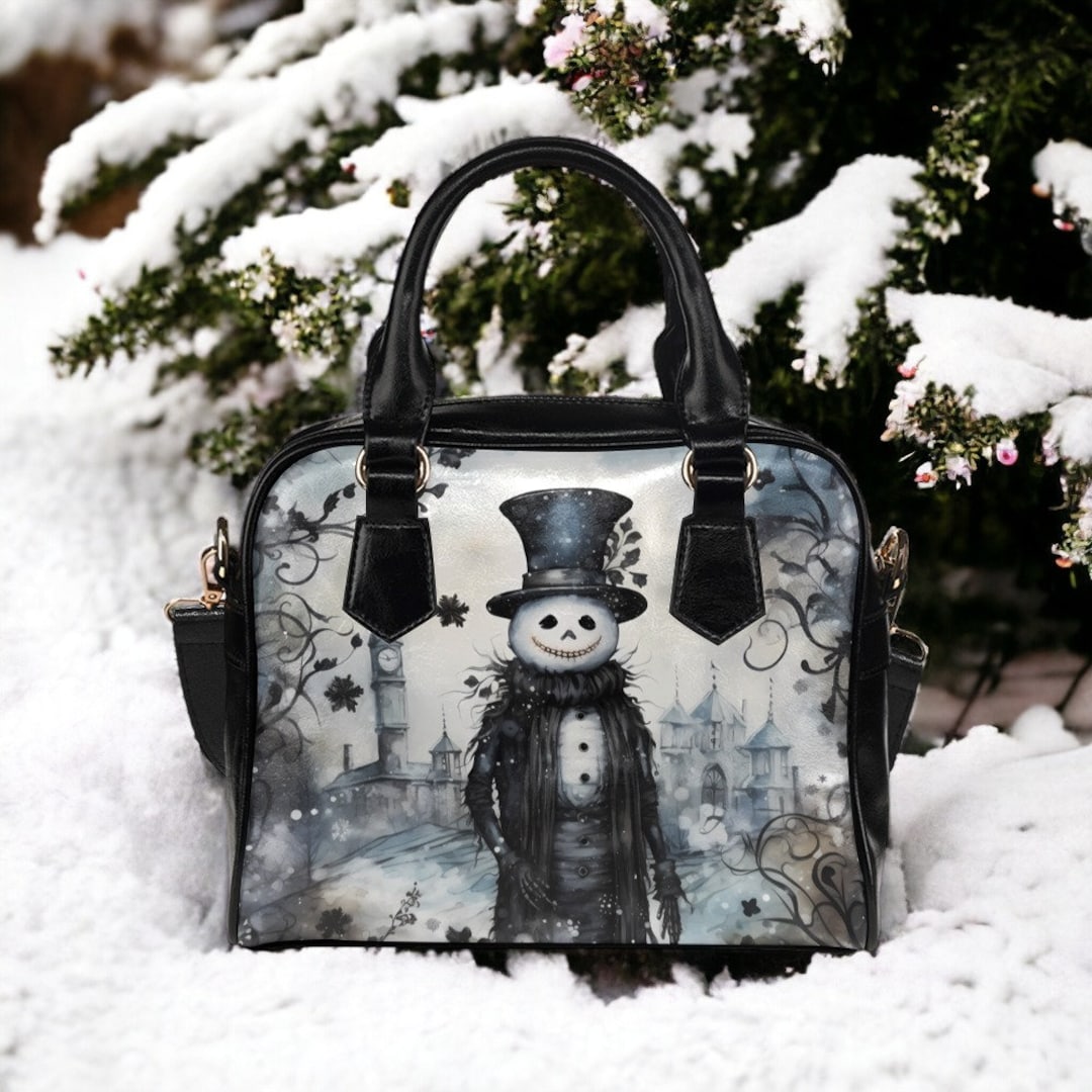 Gothic Snowman Novelty Purse Christmas Tree Bag Vegan Leather Purse ...