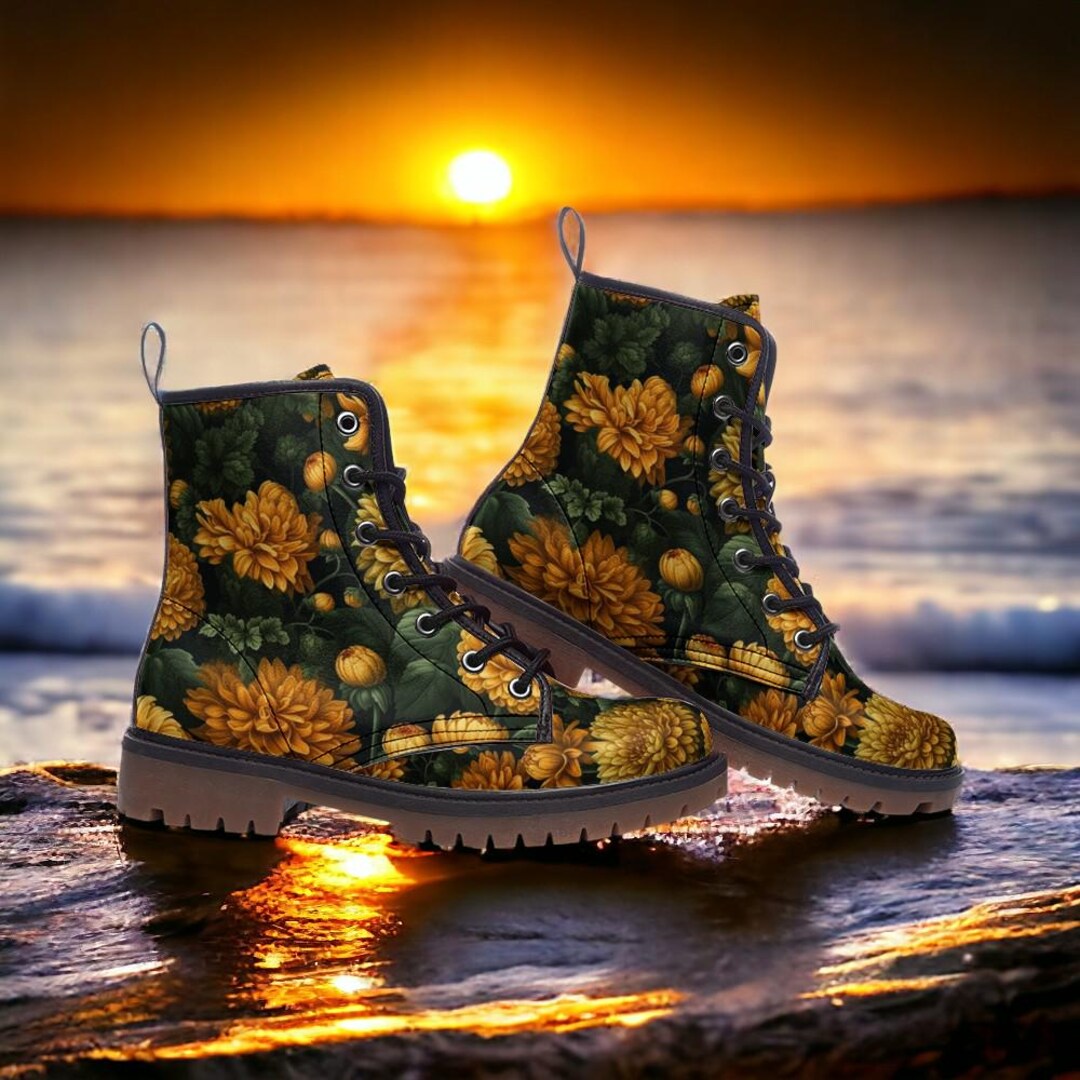Combat Boots, Marigold Clothing, Mens Leather Boots, Witch Shoes, Gift ...