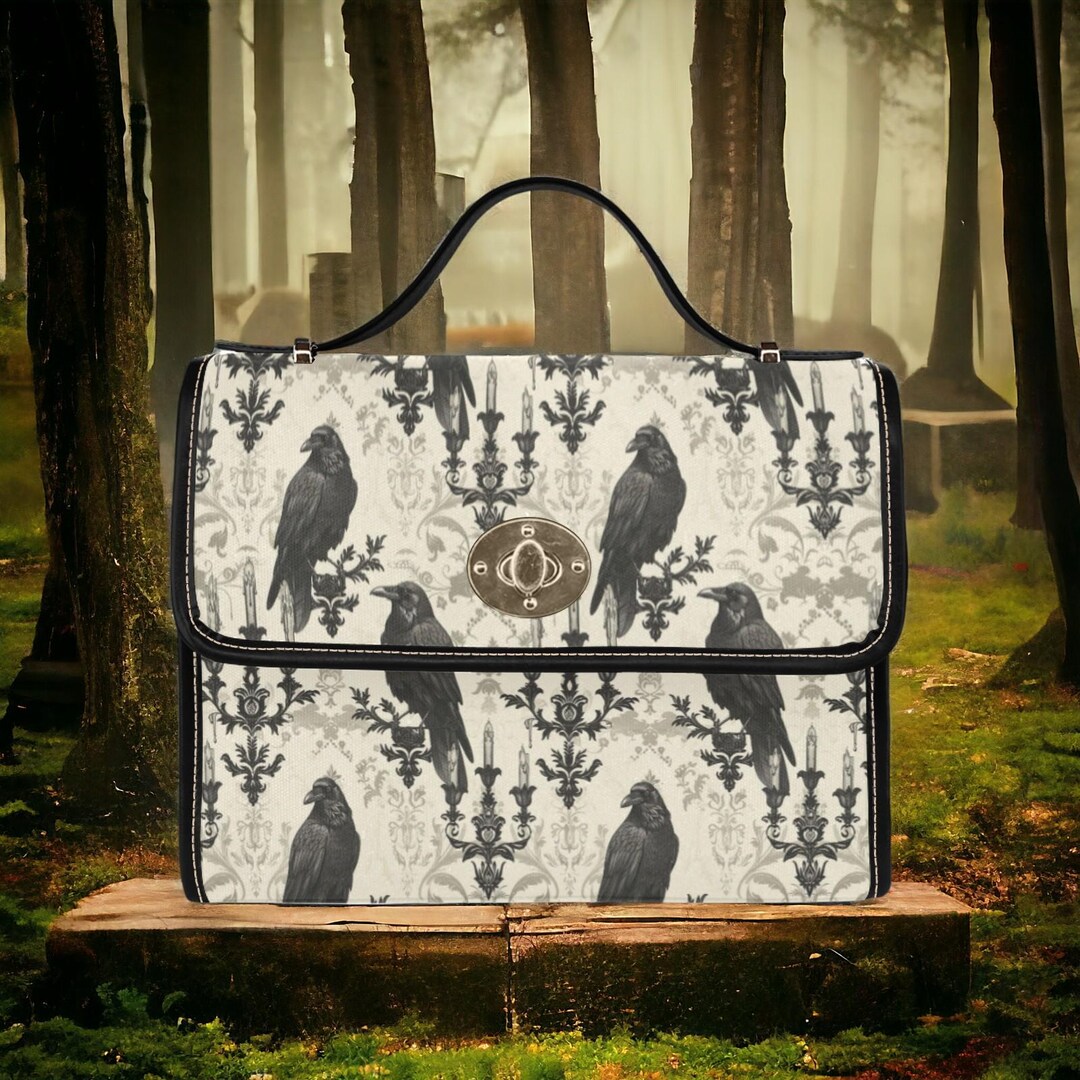 Canvas Bag, Crow Bag, Halloween Bag, October, Crossbody Bag, Pumpkin ...