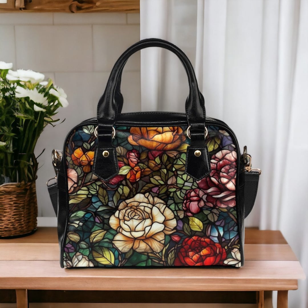 Stained Glass Floral Bag, Cottagecore Hand Bag, Witchy Cross Body Purse ...