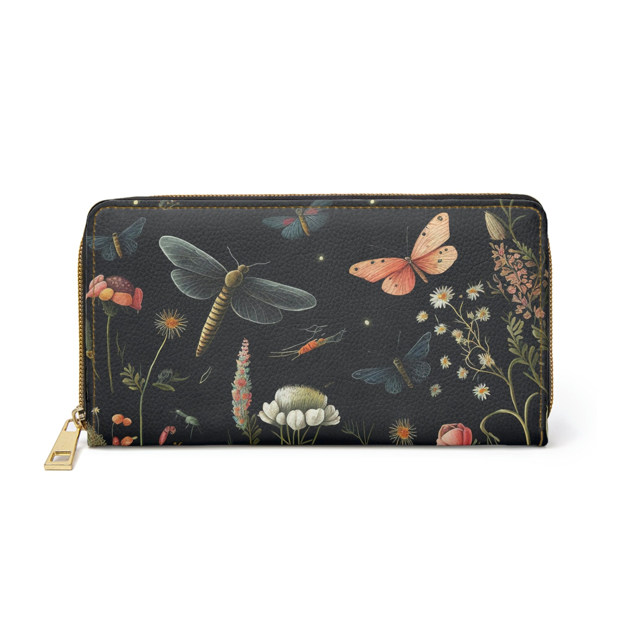 Floral Moth Wallet Cottagecore Dark Academia Whimsical Wallet - Etsy