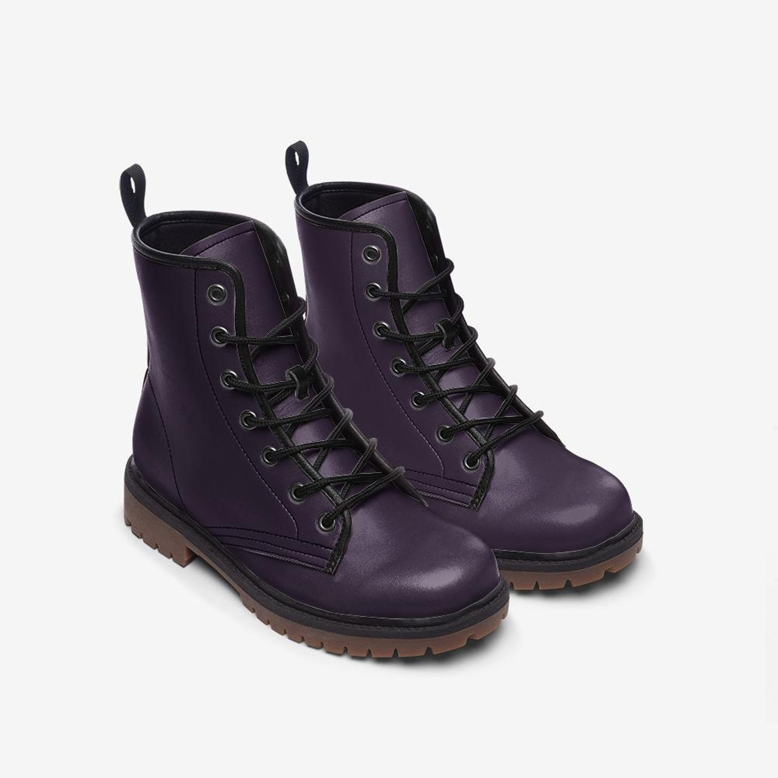 Purple Combat Boots, Solid Combat Boots, Men's Combat Boots, Women's ...