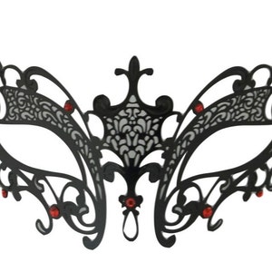 Gothic Princess Masquerade Mardi Gras Metal Filigree Mask in Black With ...