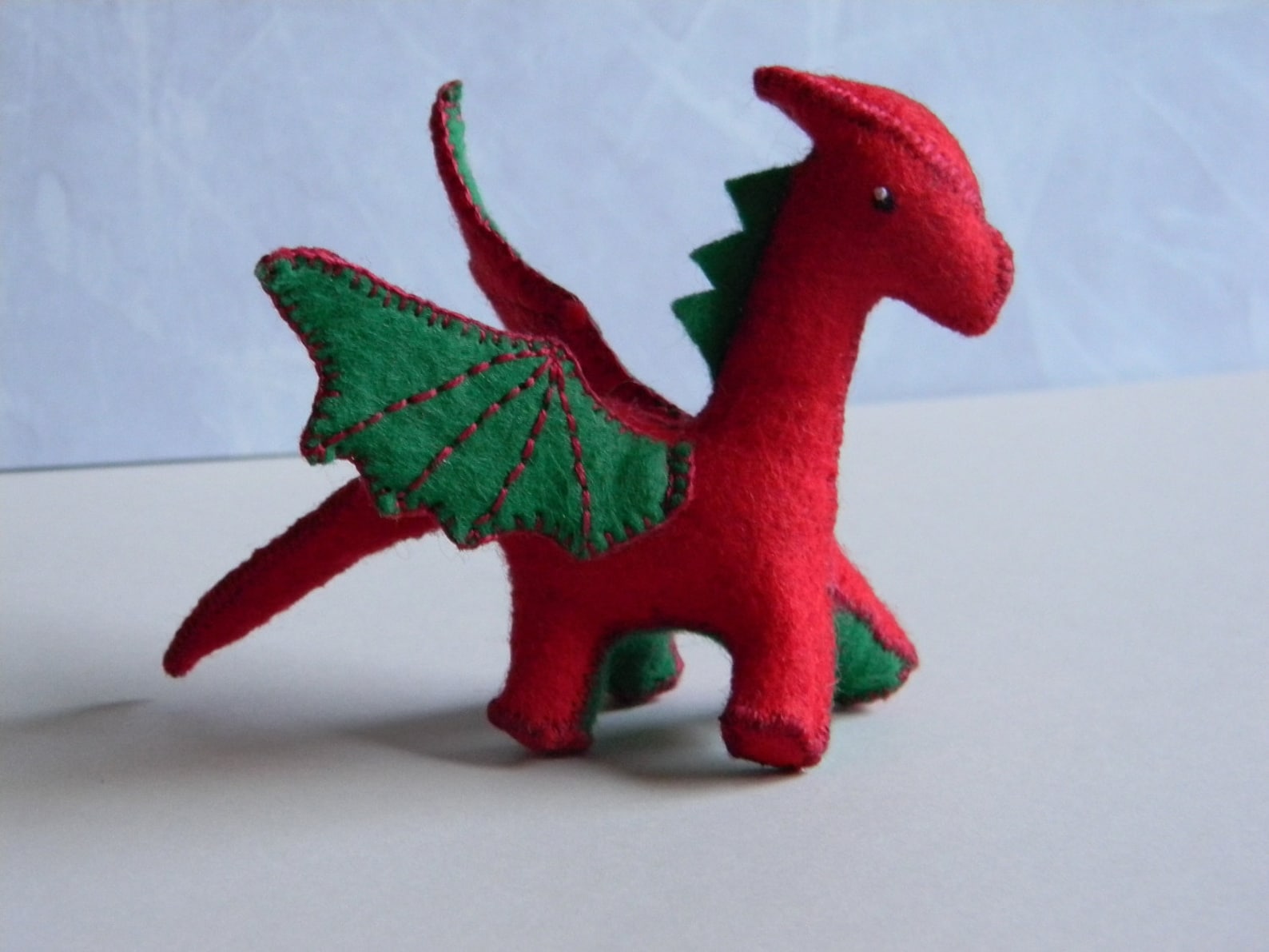 Red and Green Felt Dragon - Etsy
