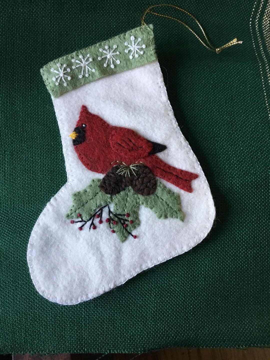 Cardinal Stocking Felt Ornament - Etsy