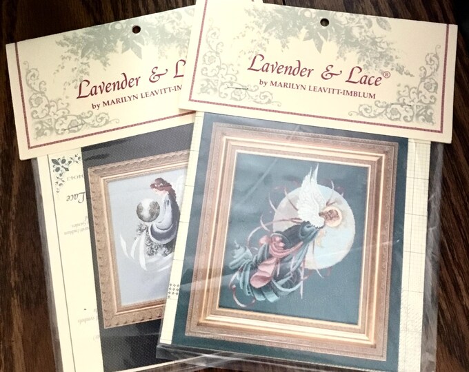 2 Lavender and Lace Cross Stitch Patterns- Blue Moon and Earth Angel - Etsy