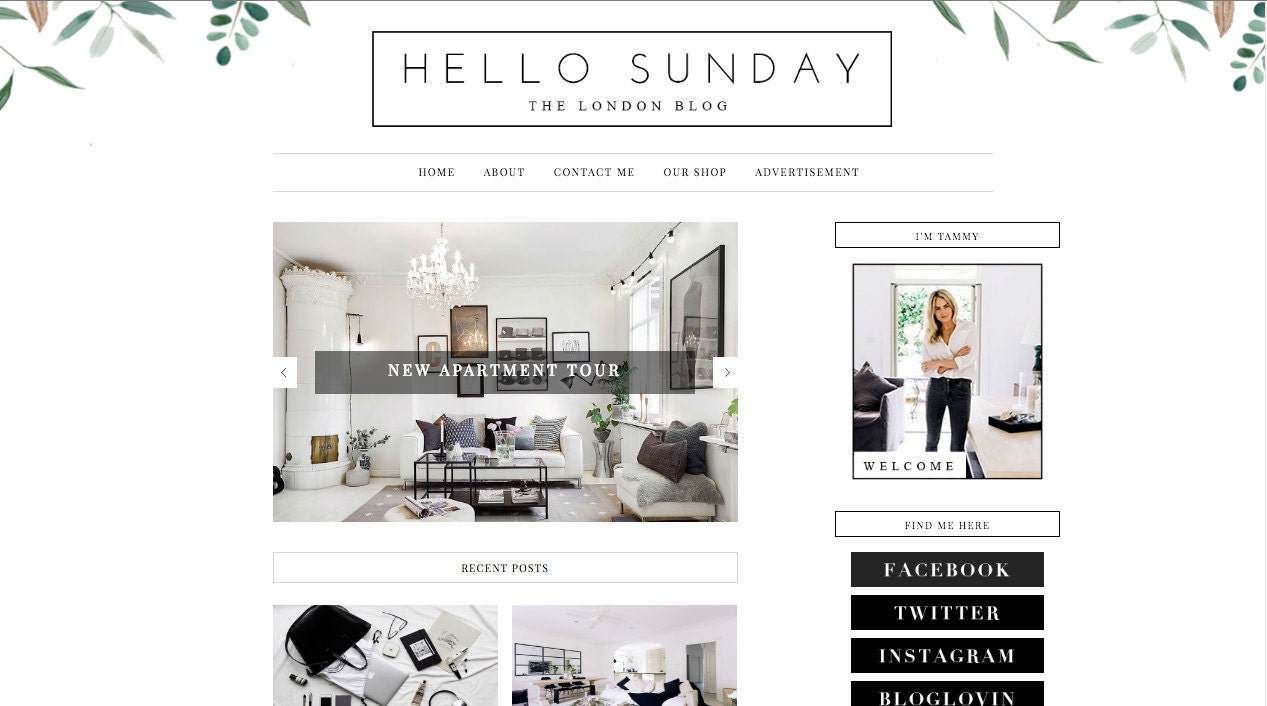 Hello Sunday Blogger Template - Etsy